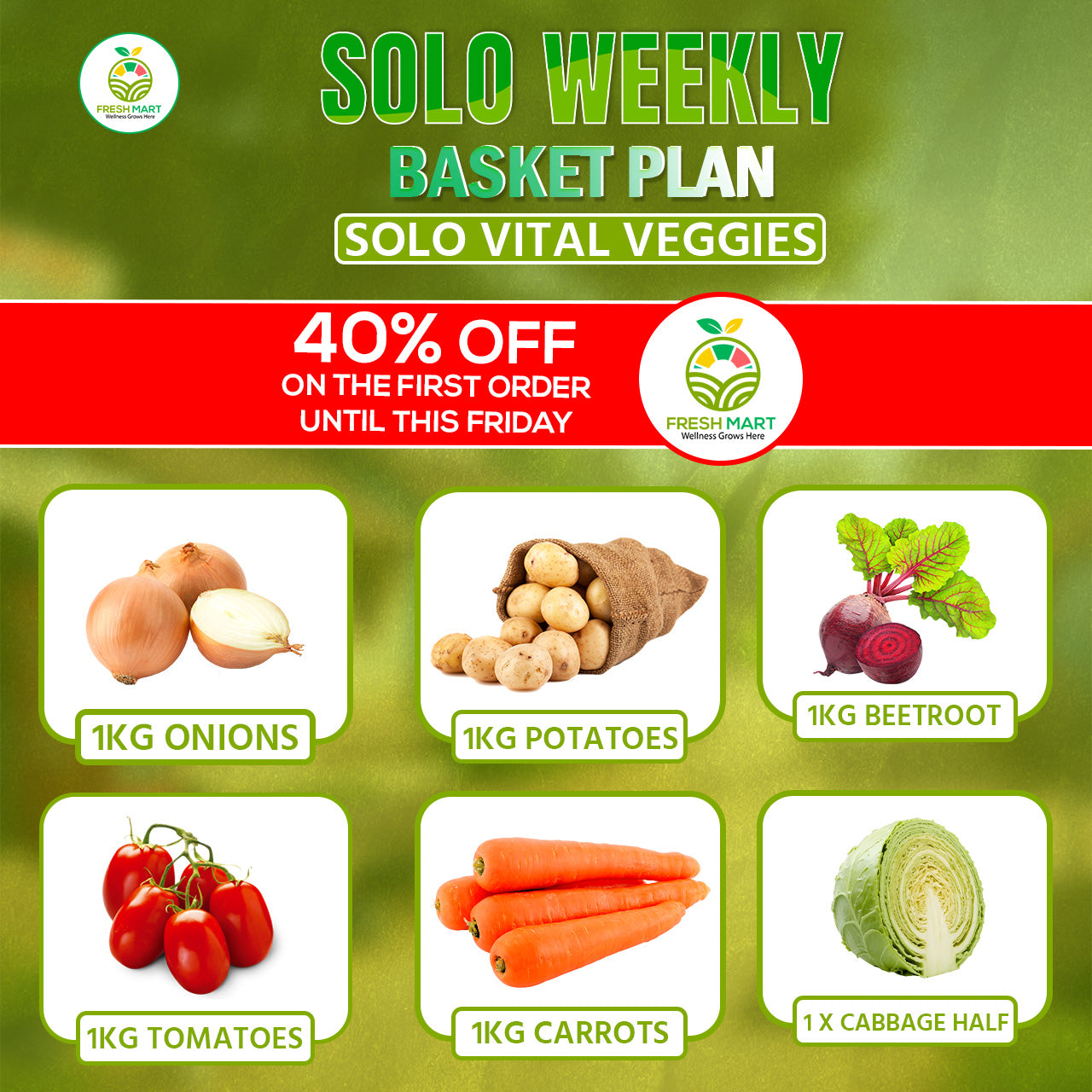 Solo Weekly Basket Plan – Fresh Mart